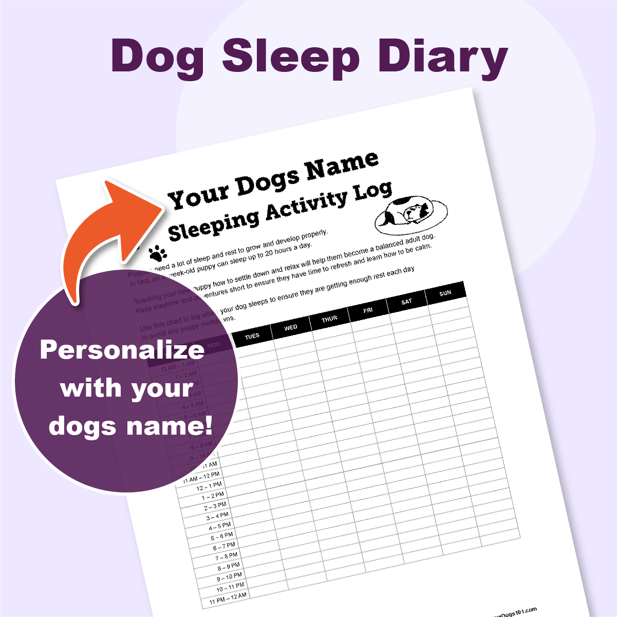 Dog Sleep Diary Printable – Rescue Dogs 101
