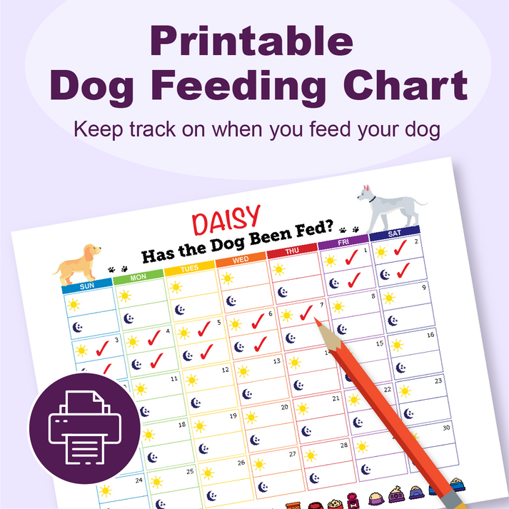 Printable Dog Feeding Chart – Has the Dog Been Fed? Monthly Calendar S ...