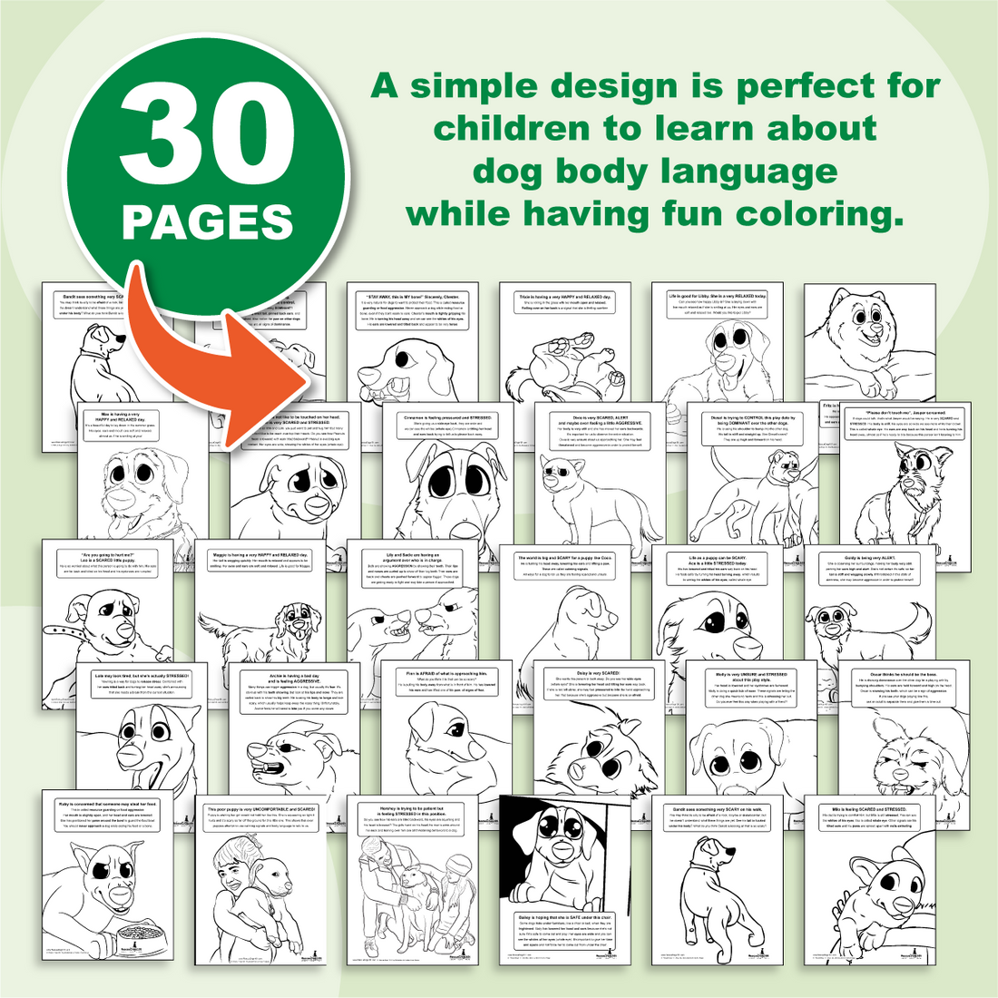 Dog Body Language 101 YOUTH Coloring Book – Rescue Dogs 101